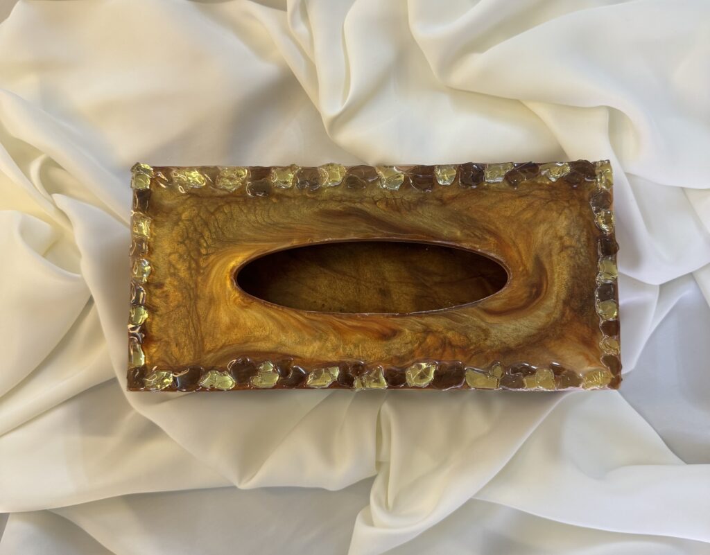 Sunstone Serenity Resin Tissue Box: Size 9.5"/4.5" - resiniqueartist.com